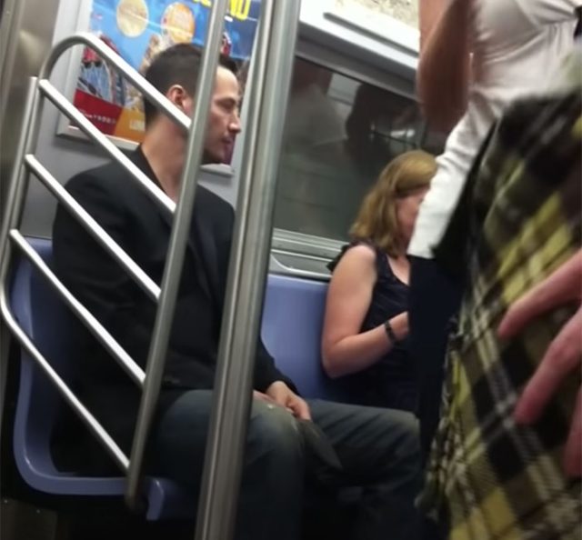 Keanu Reeves Gave His Seat On A Busy Subway To A Woman Who Was Standing